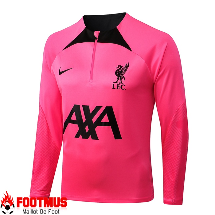Prix Ensemble Survetement de Foot FC Liverpool Rose/Noir 2022/2023