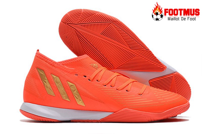 Floquer Adidas Chaussures de Foot Predator Edge.3 IC Orange Moins Cher