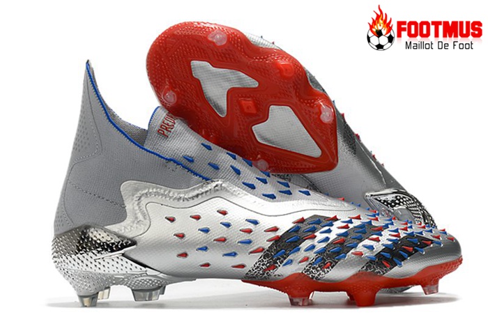 Boutique Adidas Chaussures de Foot Predator Freak + FG Argent Moins Cher