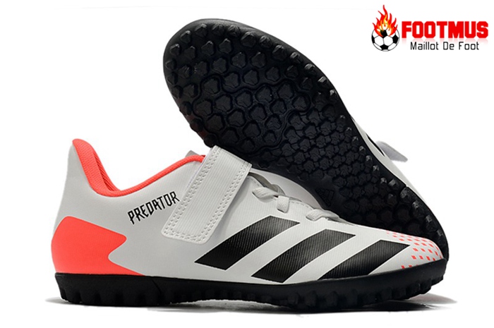 Floquer Adidas Chaussures de Foot Predator 20.4 TF Blanc Pas Chere