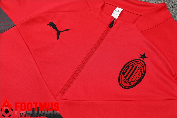 Plus Beau Ensemble Survetement de Foot Milan AC Rouge 2022/2023 Pas Chere