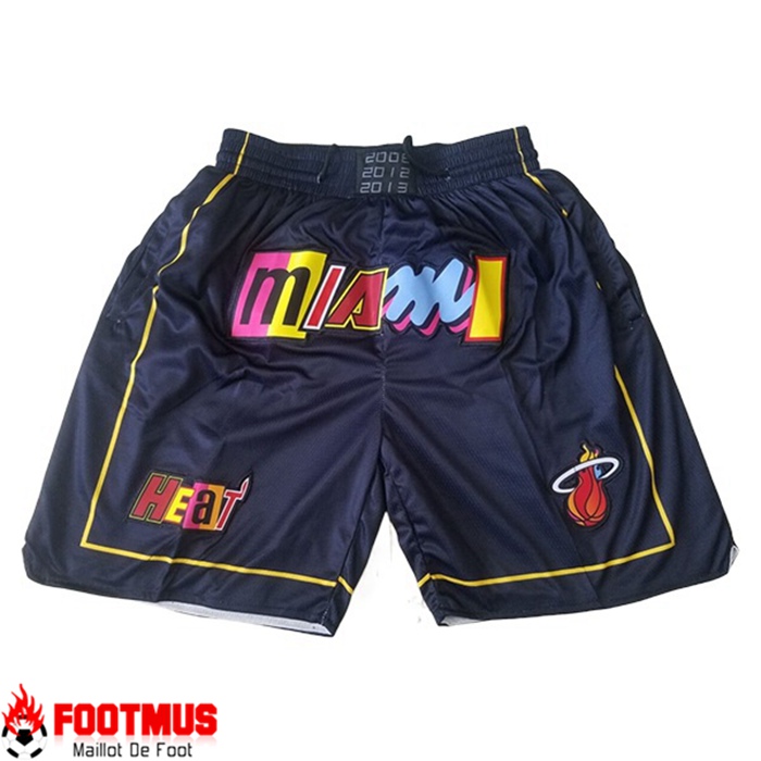 Grossiste Shorts NBA Miami Heat Bleu Foncé Pas Chere