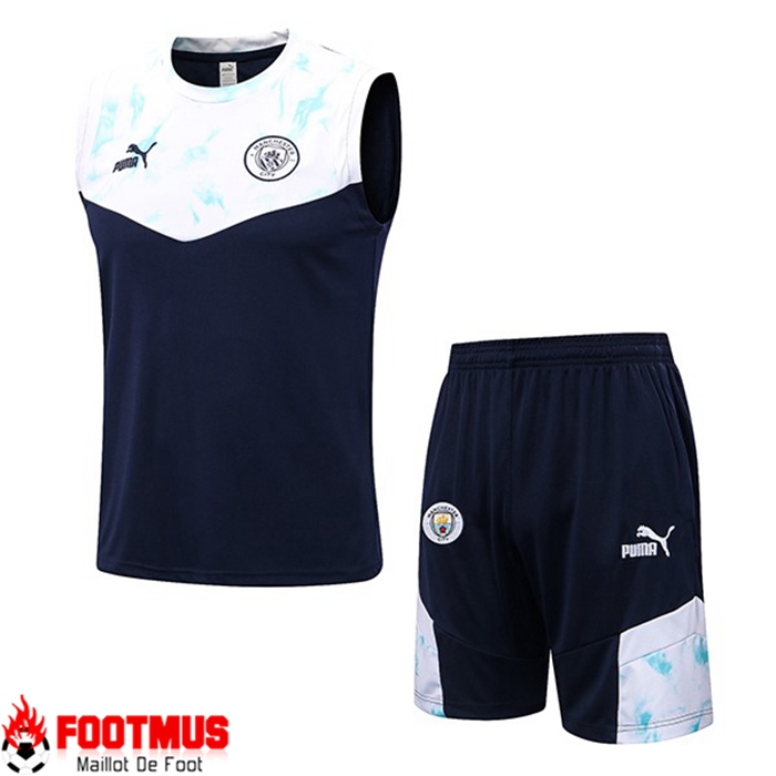 Prix Ensemble Training Debardeur + Shorts Manchester City Bleu Marins ...