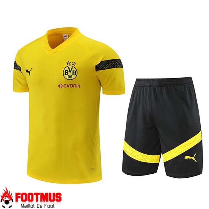 Faux Ensemble Training T-Shirts + Shorts Dortmund BVB Jaune 2022/2023 ...