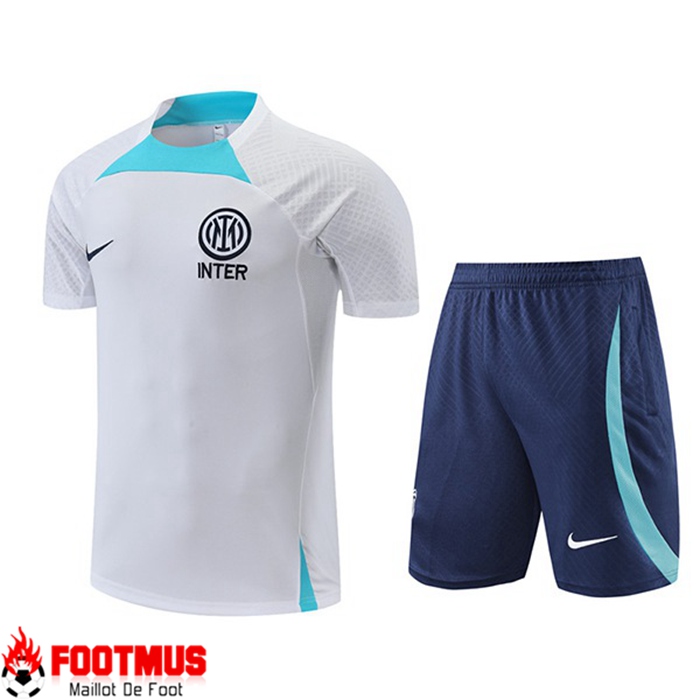 Flocage Ensemble Training T-Shirts + Shorts Inter Milan Blanc 2022/2023 ...