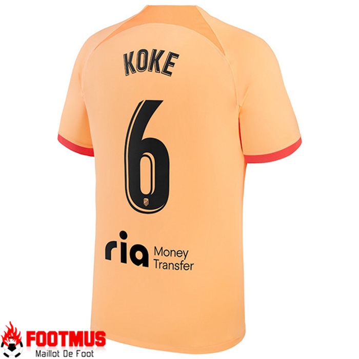 Site Maillot Atletico Madrid (KOKE #6) 2022/2023 Third Pas Chere