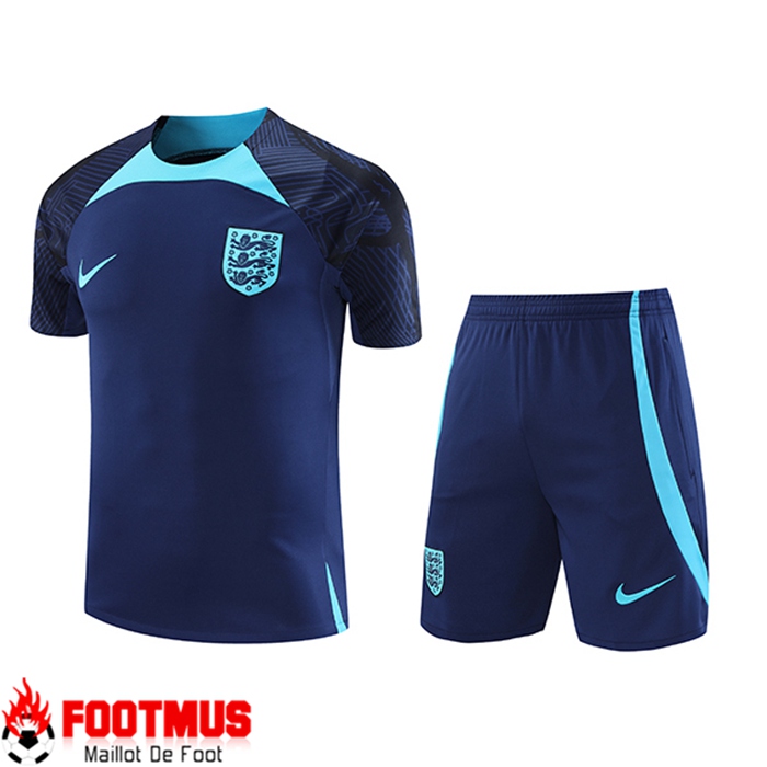 Magasin Ensemble Training T-Shirts + Shorts Angleterre Bleu Marine 2022 ...