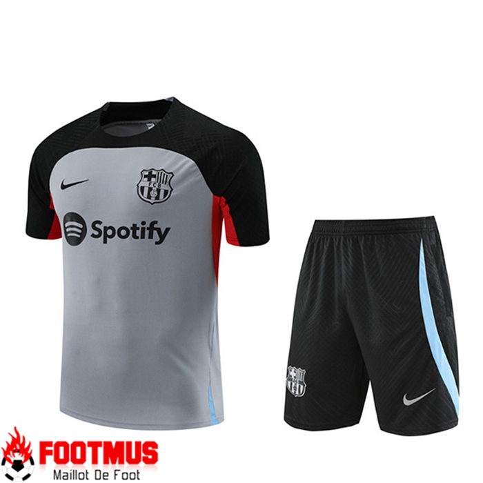 Flocage Ensemble Training T-Shirts + Shorts FC Barcelone Gris 2022/2023 ...