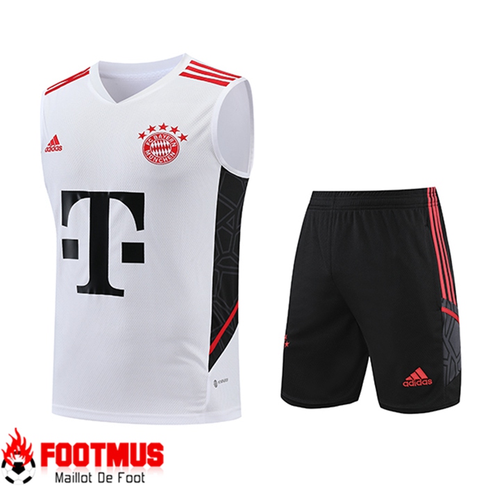 Image Ensemble Training Debardeur + Shorts Bayern Munich Blanc 2023/ ...