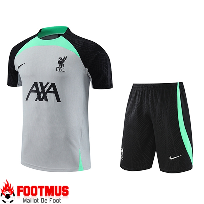 Site Ensemble Training T-Shirts + Shorts FC Liverpool Gris 2023/2024 ...