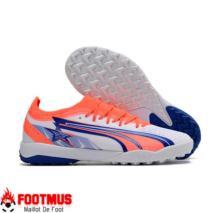 Dernier Puma Chaussures de Foot Ultra Ultimate TF Blanc/Rouge/Orange ...
