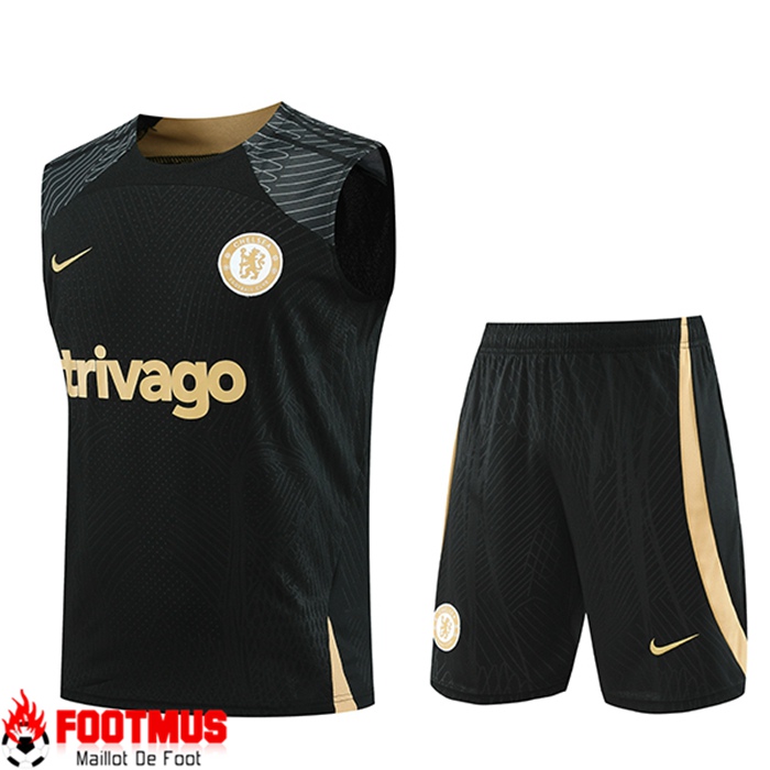 Jeu De Ensemble Training Debardeur + Shorts FC Chelsea Noir 2023/2024 ...