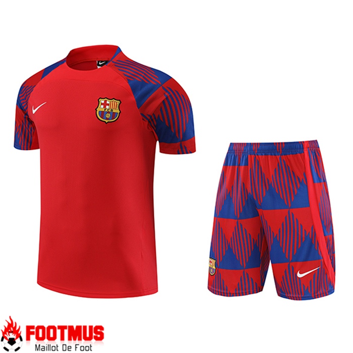 Copie Ensemble Training T-Shirts + Shorts FC Barcelone Rouge 2023/2024 ...
