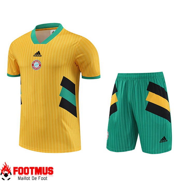 Faire Ensemble Training T-Shirts + Shorts Bayern Munich Jaune 2023/2024 ...
