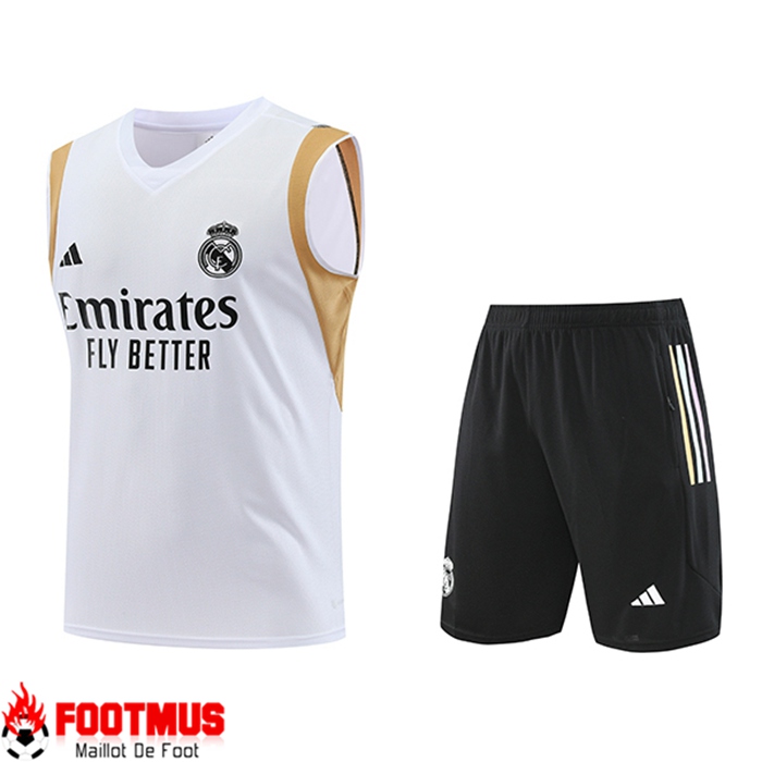 Photo Ensemble Training Debardeur + Shorts Real Madrid Blanc 2023/2024 ...