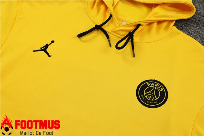 Magasin Ensemble Survetement Veste A Capuche Jordan PSG Jaune 2023/2024 ...