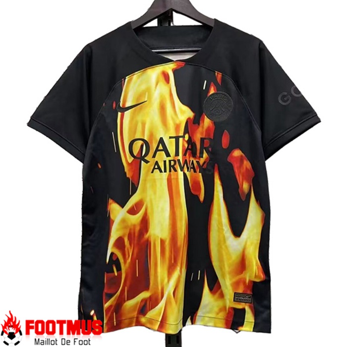 Site Maillot de Foot PSG Noir/Jaune Special Edition 2023/2024 Moins Cher