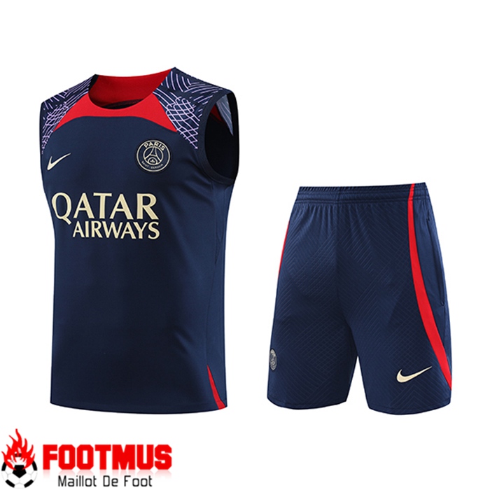 Acheter Ensemble Training Debardeur + Shorts PSG Bleu Marine 2023/2024 ...