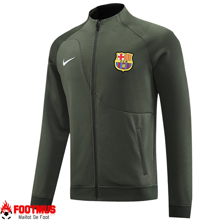 Créer Veste Foot FC Barcelone Vert 2023/2024 Pas Cher