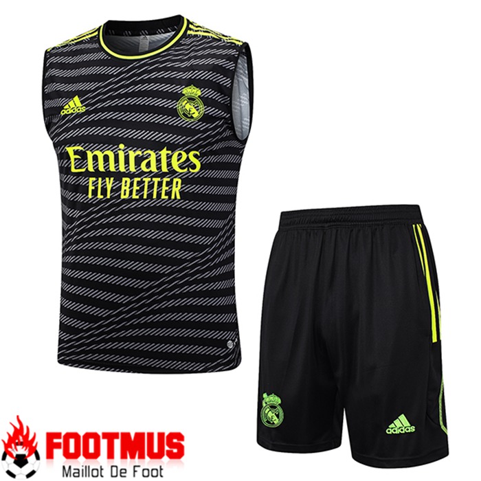 Grossiste Ensemble Training Debardeur + Shorts Real Madrid Noir 2023/ ...