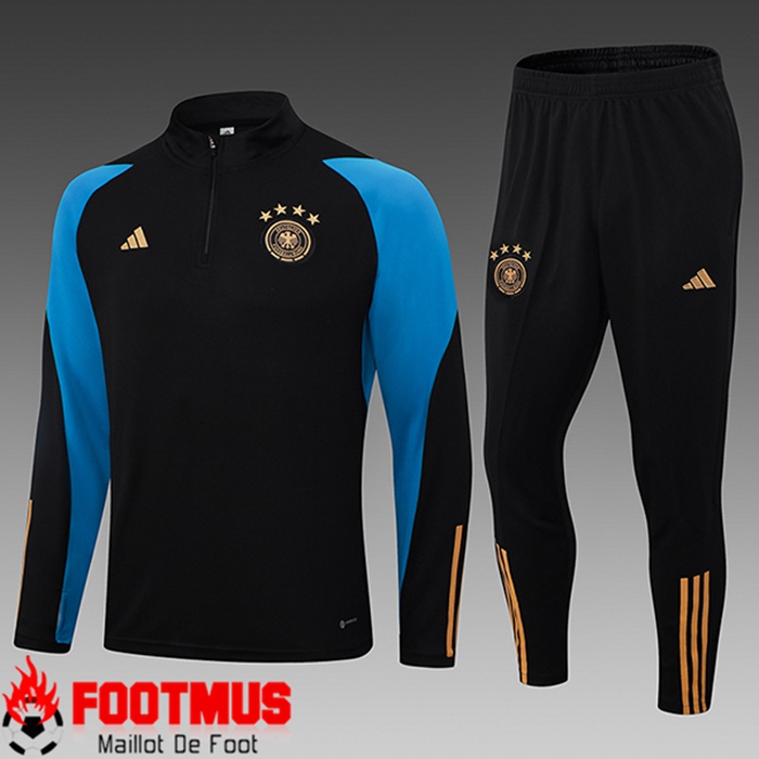 Dernier Ensemble Survetement de Foot Allemagne Enfant Noir 2023/2024 ...
