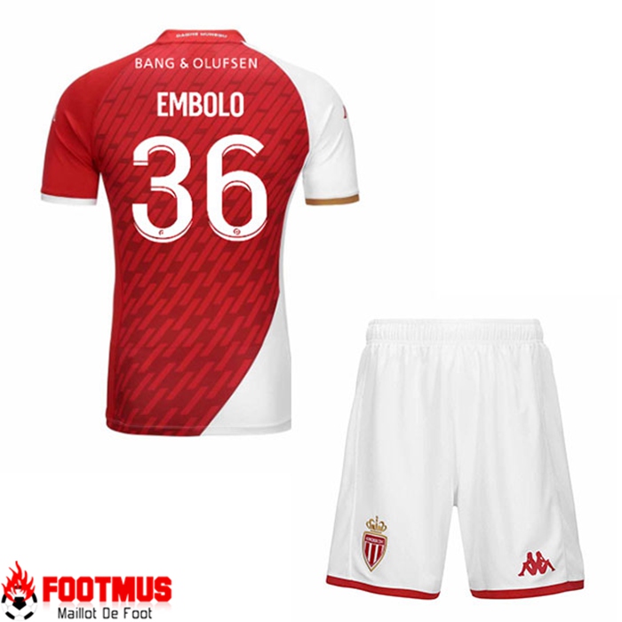 Grossiste Maillot AS Monaco (EMBOLO #36) Enfants 2023/2024 Domicile Pas ...