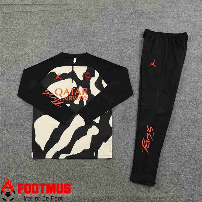 Promo Ensemble Survetement PSG Jaune/Noir 2023/2024 Moins Cher