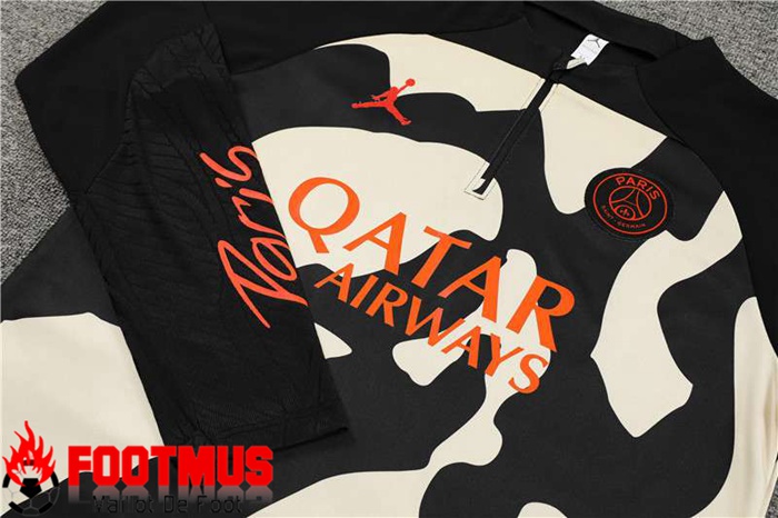 Promo Ensemble Survetement PSG Jaune/Noir 2023/2024 Moins Cher