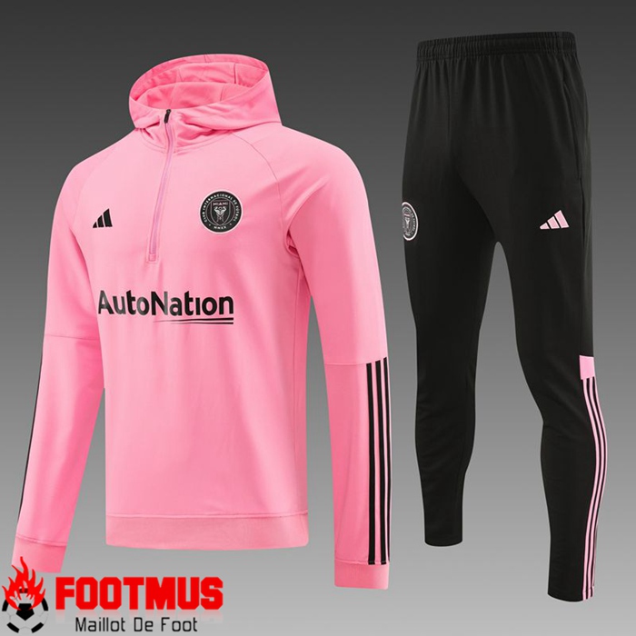 Soldes Ensemble Survetement Veste A Capuche Inter Miami CF Rose 2023/ ...