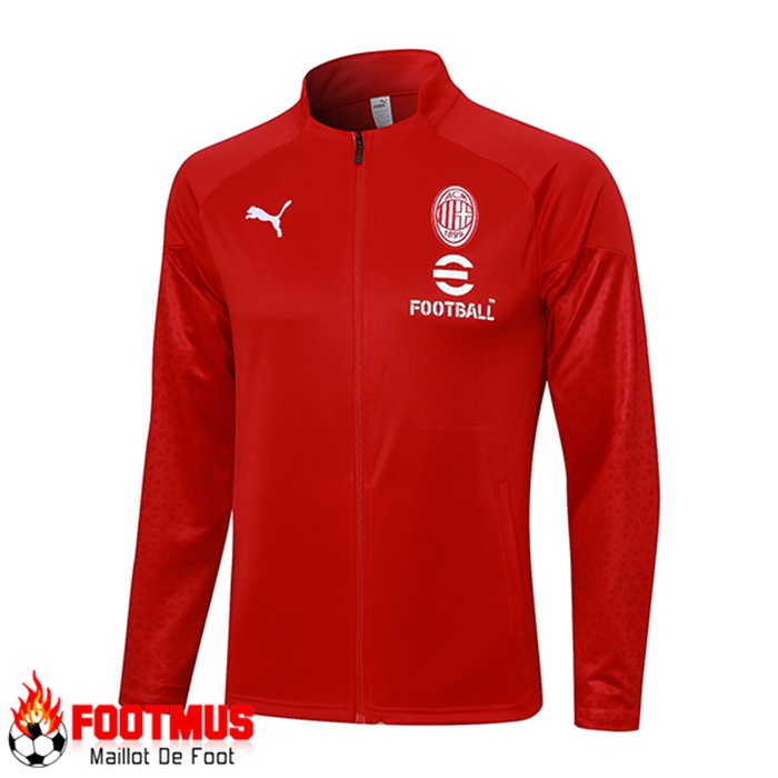 Promo Veste Foot Milan AC Rouge 2023/2024 Moins Cher