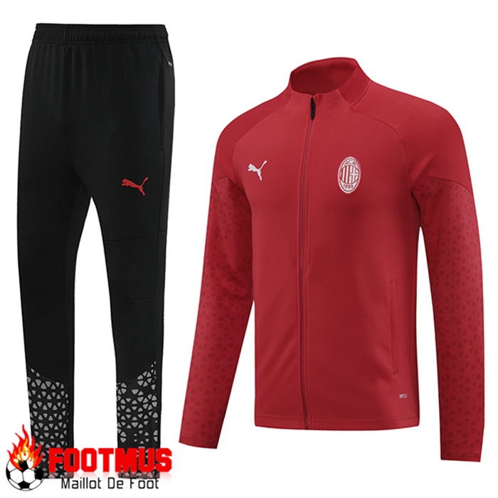 Site De Ensemble Survetement de Foot Milan AC Rouge/Noir 2024/2025 ...