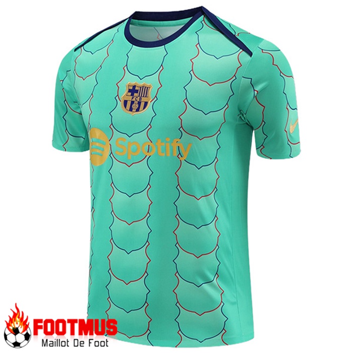 Acheter Training T-Shirts FC Barcelone Vert 2024/2025 Moins Cher