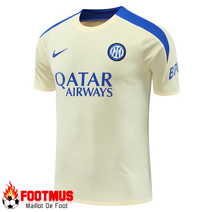 Boutique Training T-Shirts Inter Milan Jaune/Bleu 2024/2025 Pas Chere
